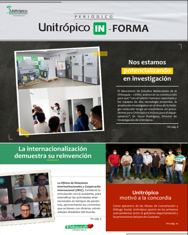 Última edición del periódico Unitrópico In-Forma