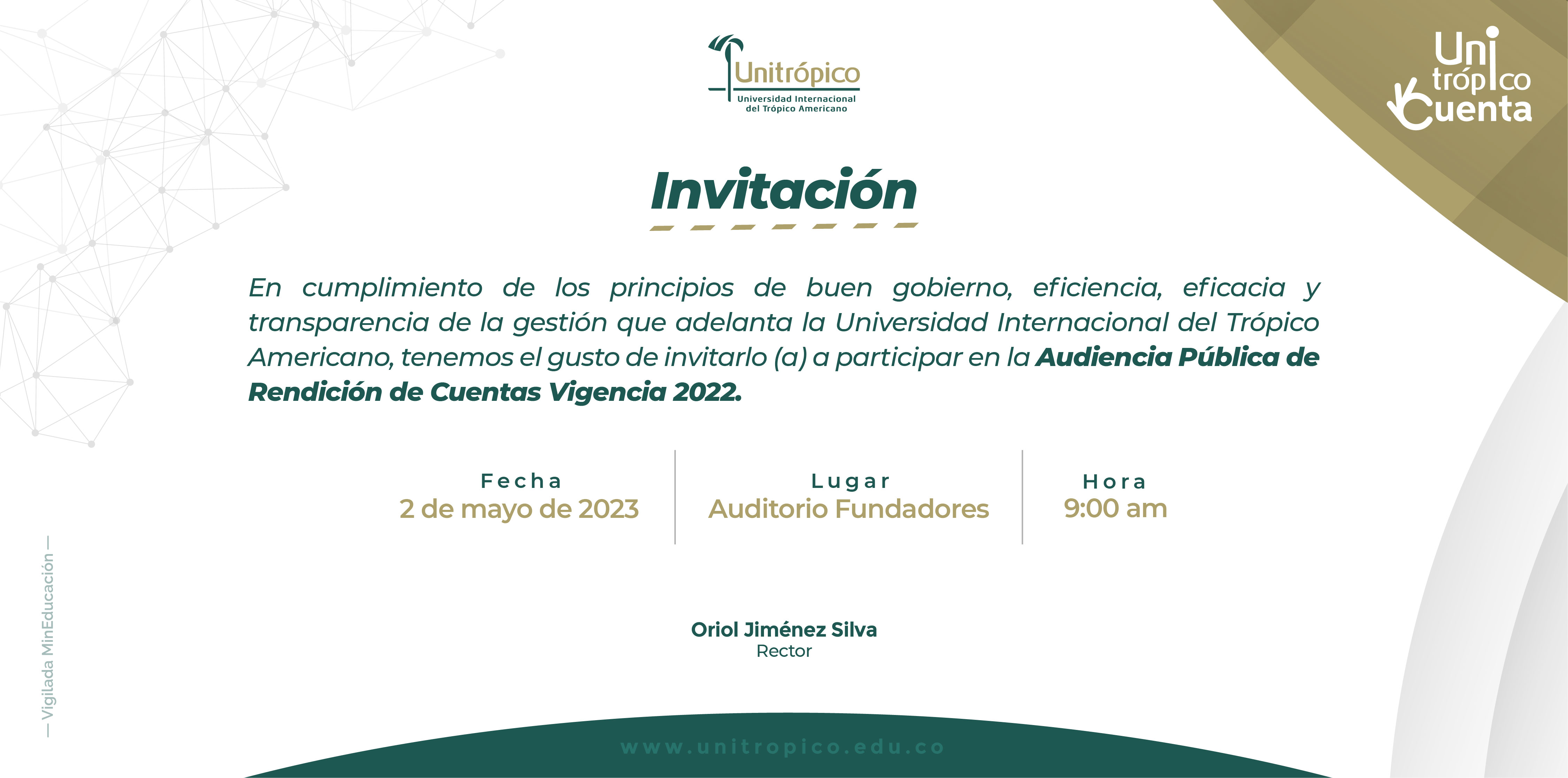 Unitrópico realizará Audiencia Pública de Rendición de Cuentas